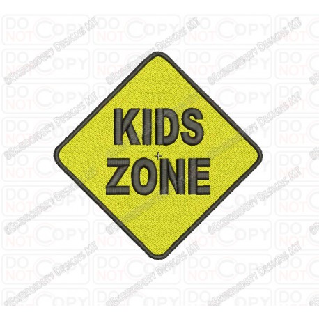 Kids Zone Symbol Sign Embroidery Design in 2x2 3x3 4x4 and 5x7 Sizes ...