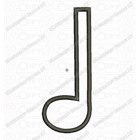 Quarter Musical Note Applique Embroidery Design in 2x2 3x3 4x4 5x7 ...