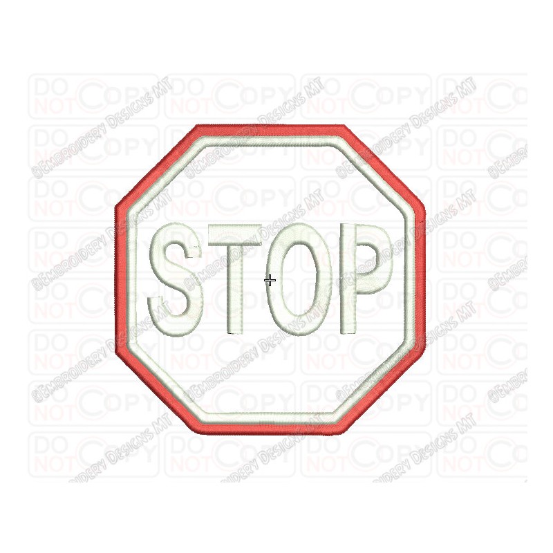 Stop Sign Road Sign Applique Embroidery Design in 3x3 4x4 and 5x7 Sizes ...