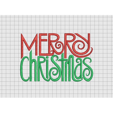 Merry Christmas Simple Script Embroidery Design in 4x4 5x7 and 6x10 ...