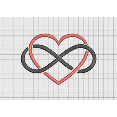 Heart Infinity Embroidery Design in 2x2 3x3 4x4 5x5 and 6x6 Sizes ...